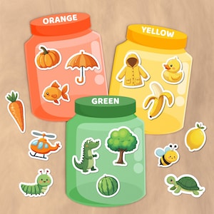 Color Sorting Jars Printable: Fine Motor Skills Activity (PDF) - Etsy