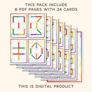 Popsicle Sticks Pattern Game Activity Cards, Printable Fun for Fine ...