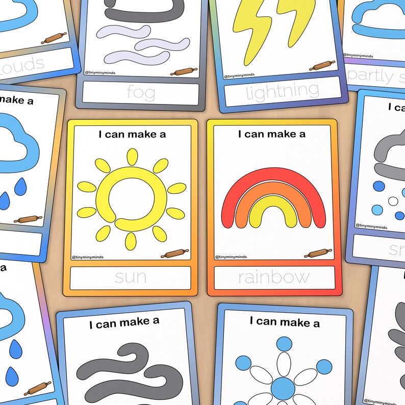 Weather Play Dough Mats, Printable Fun for Fine Motor Skills, Preschool ...