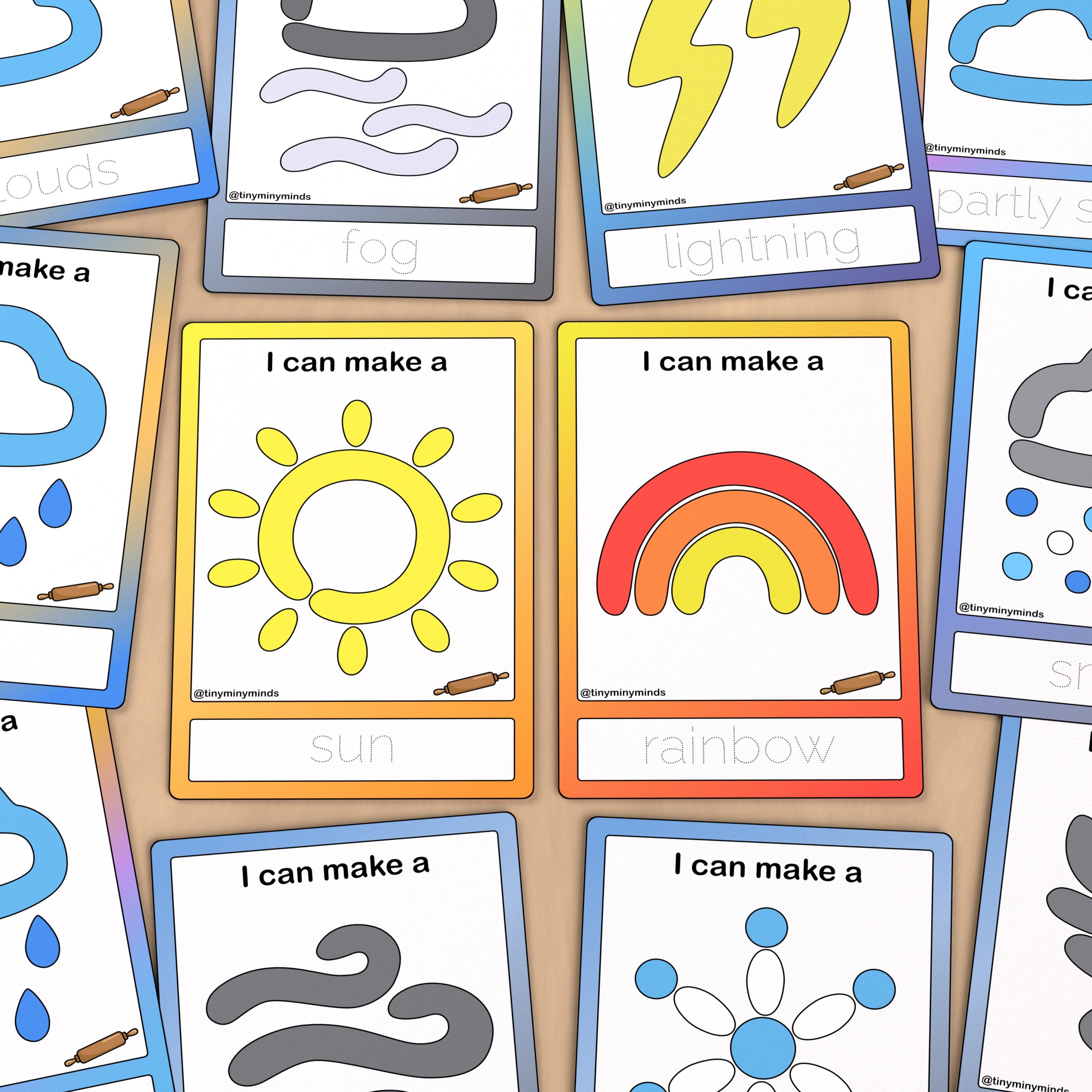 Weather Play Dough Mats, Printable Fun for Fine Motor Skills, Preschool ...