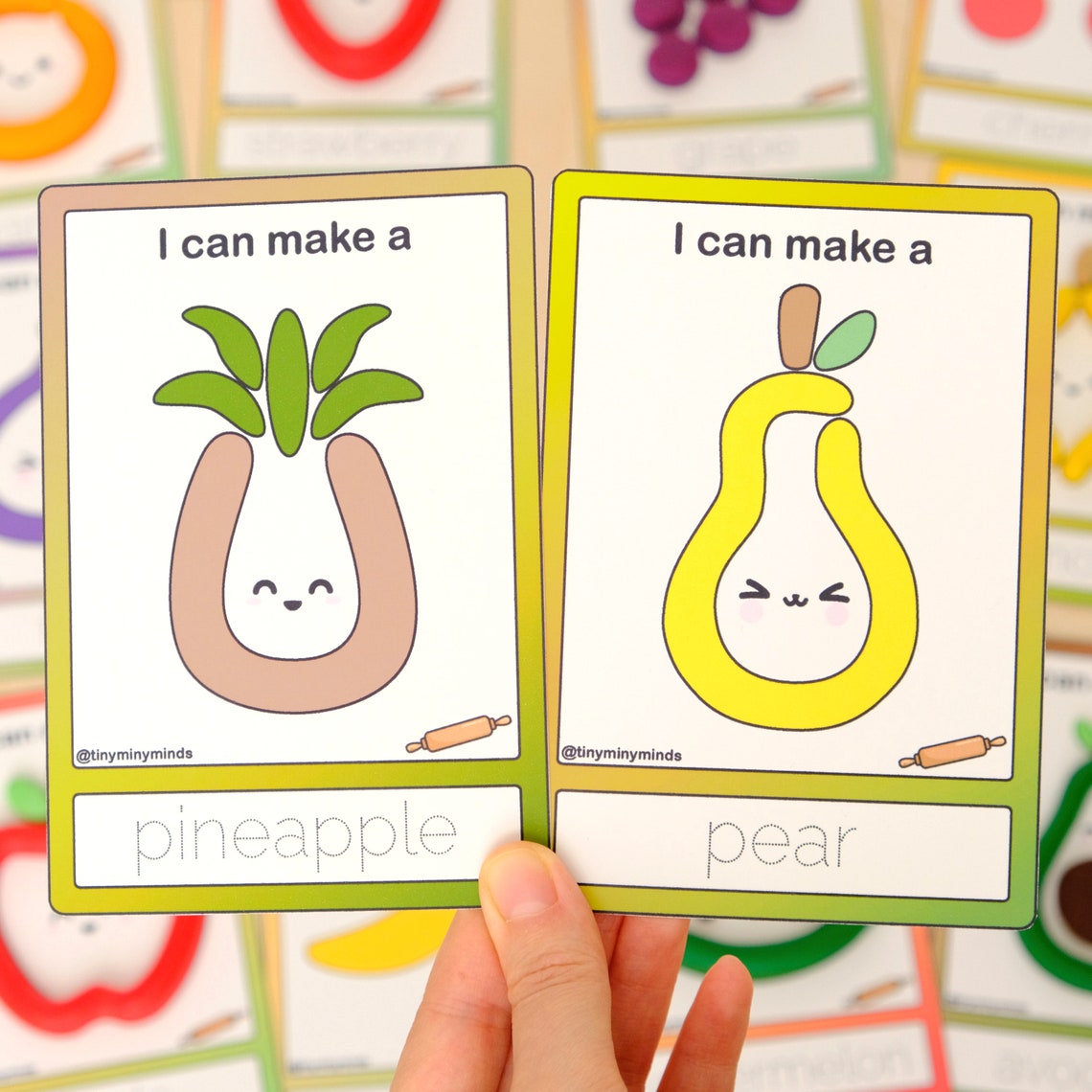 Fruits Play Dough Mats: Printable Fun for Fine Motor Skills, Preschool ...