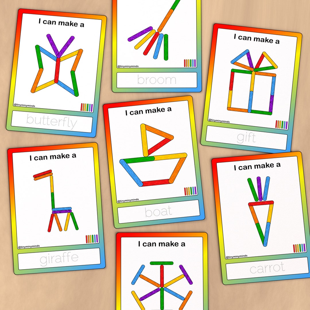 Popsicle Sticks Activity Cards , Printable Fun for Fine Motor Skills ...