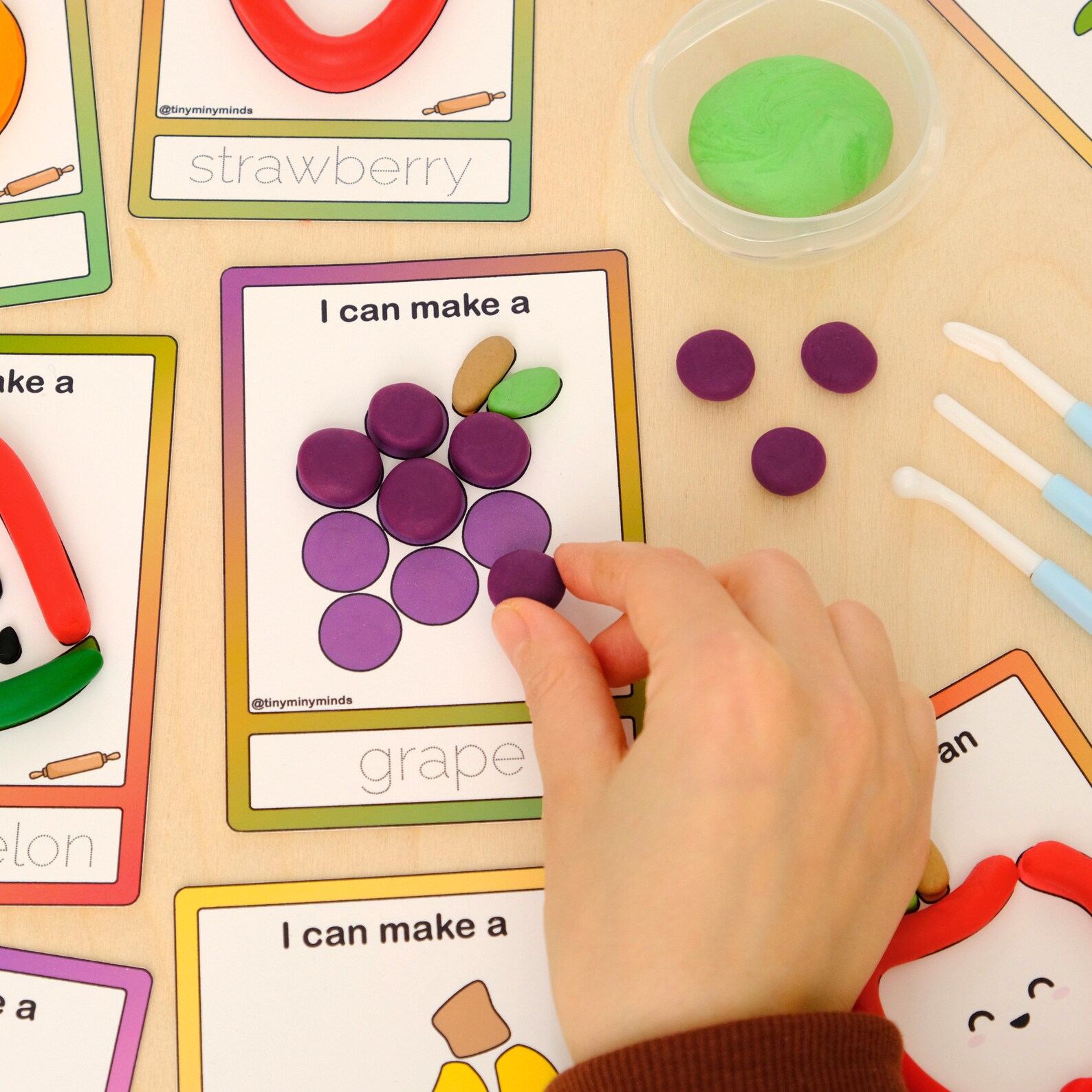 Fruits Play Dough Mats: Printable Fun for Fine Motor Skills, Preschool ...