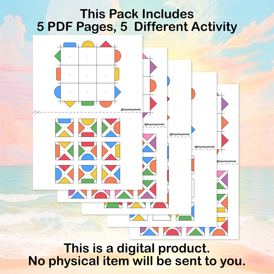 Shapes and Colors Puzzle Pattern Activity, Printable Fun for Fine Motor ...