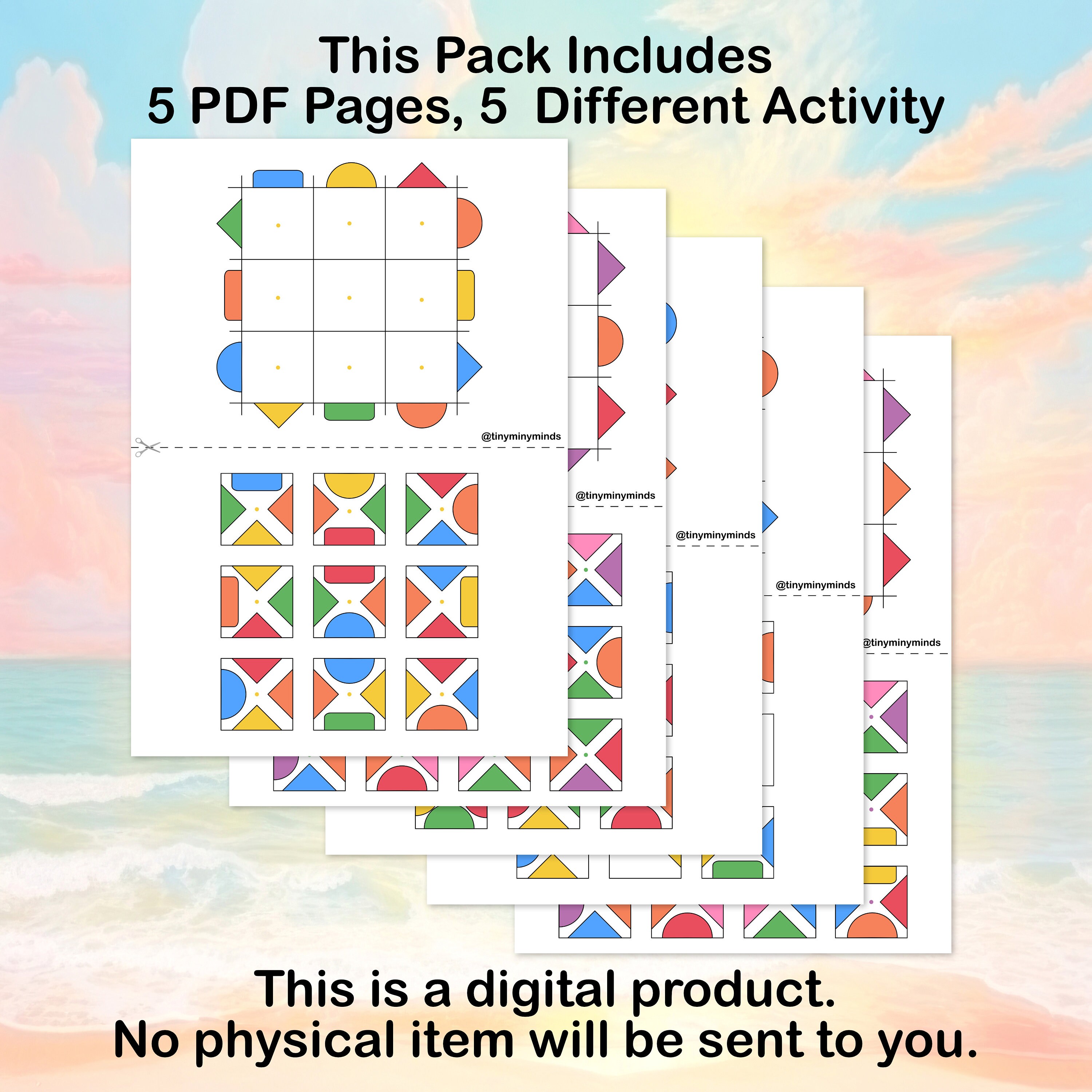 Shapes and Colors Puzzle Pattern Activity, Printable Fun for Fine Motor ...