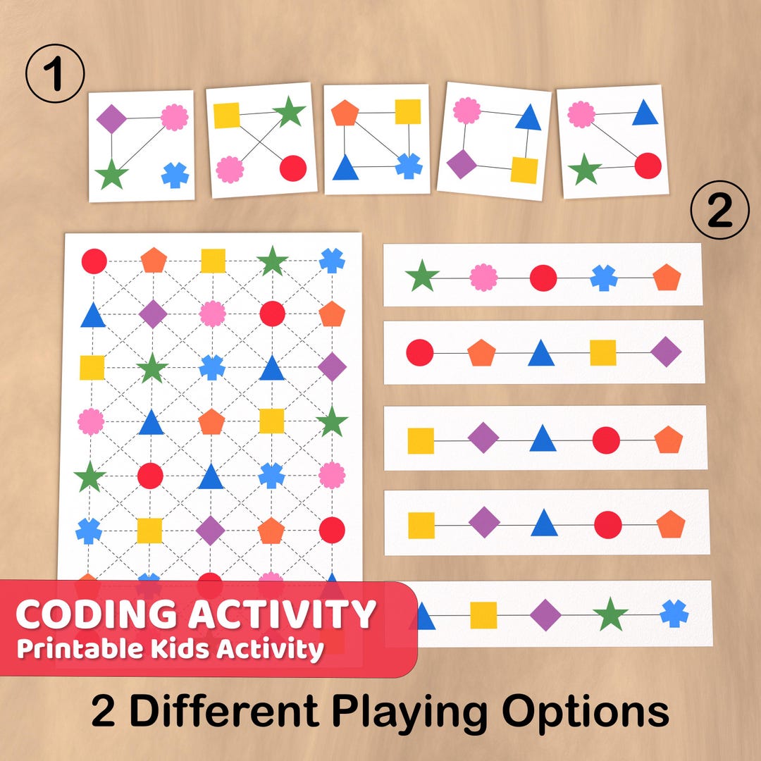 Copy the Pattern, Shape and Color Coding Game Printable Activity Fun ...