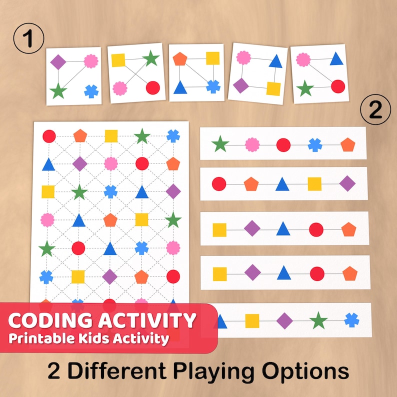 Copy the Pattern, Shape and Color Coding Game Printable Activity Fun ...