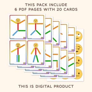 Popsicle Stick Stickman Activity Cards, Printable Learning Games ...