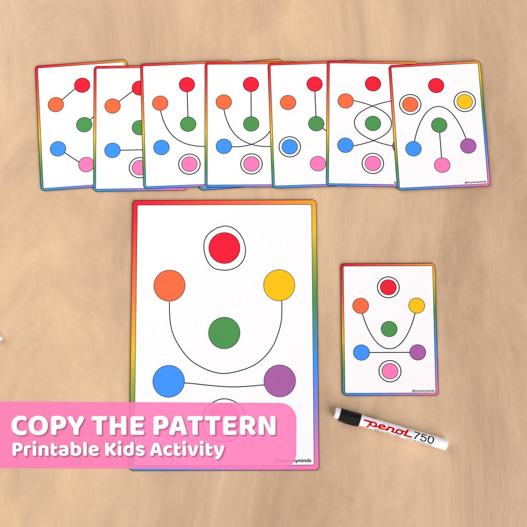 Copy the Pattern, Printable Pattern Activity Fun for Fine Motor Skills ...