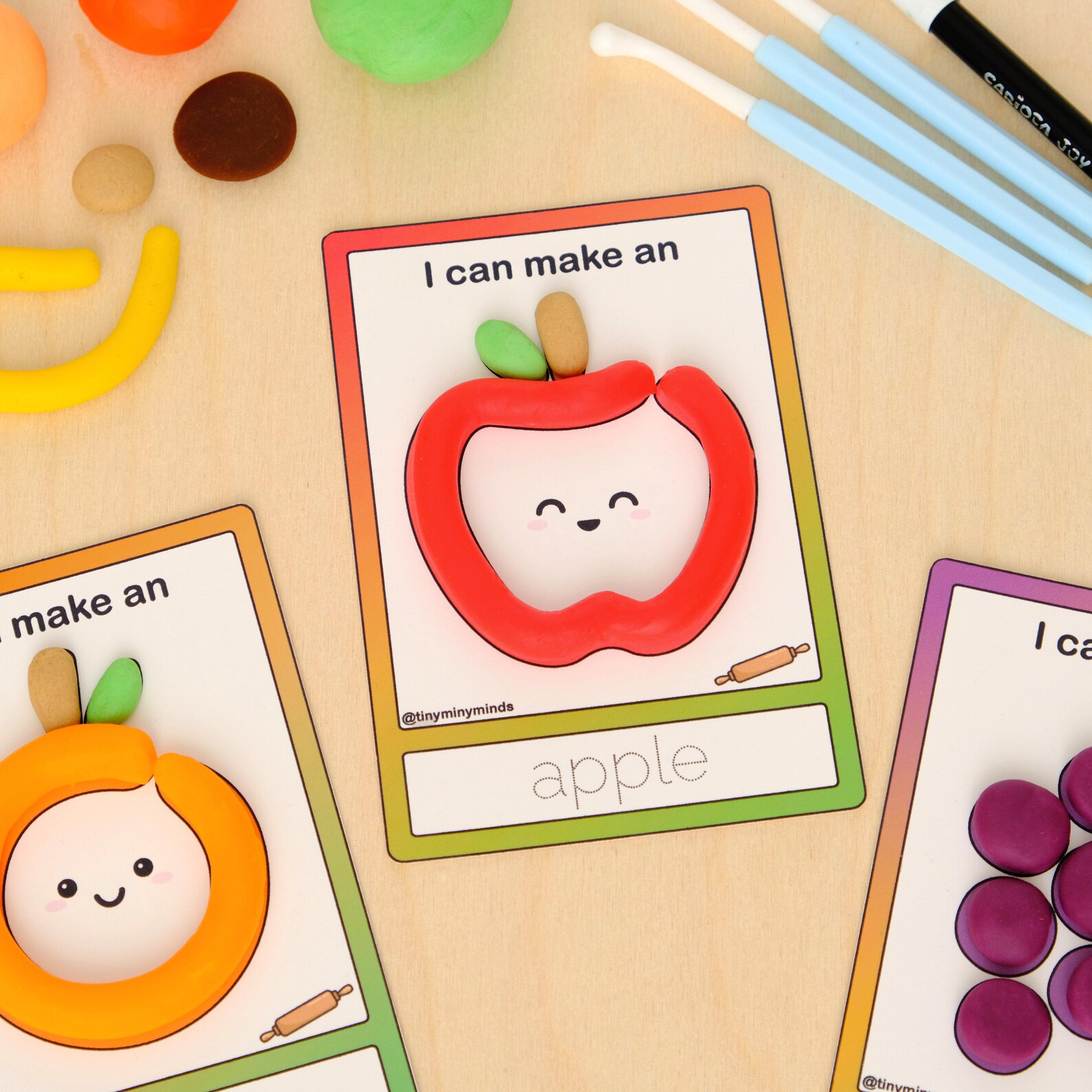 Fruits Play Dough Mats: Printable Fun for Fine Motor Skills, Preschool ...