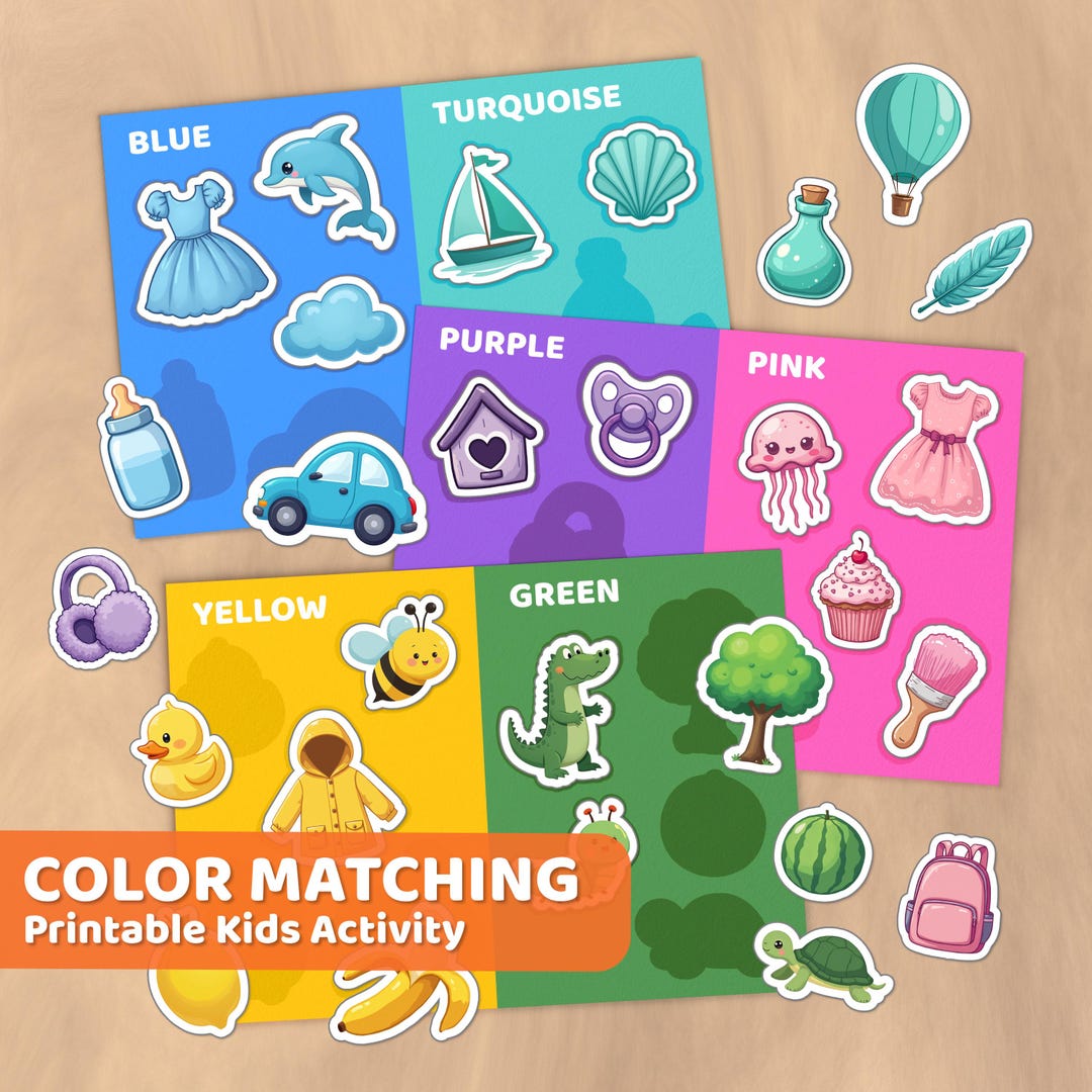 Color Matching Activity: Preschool Learning Printable (PDF) - Etsy