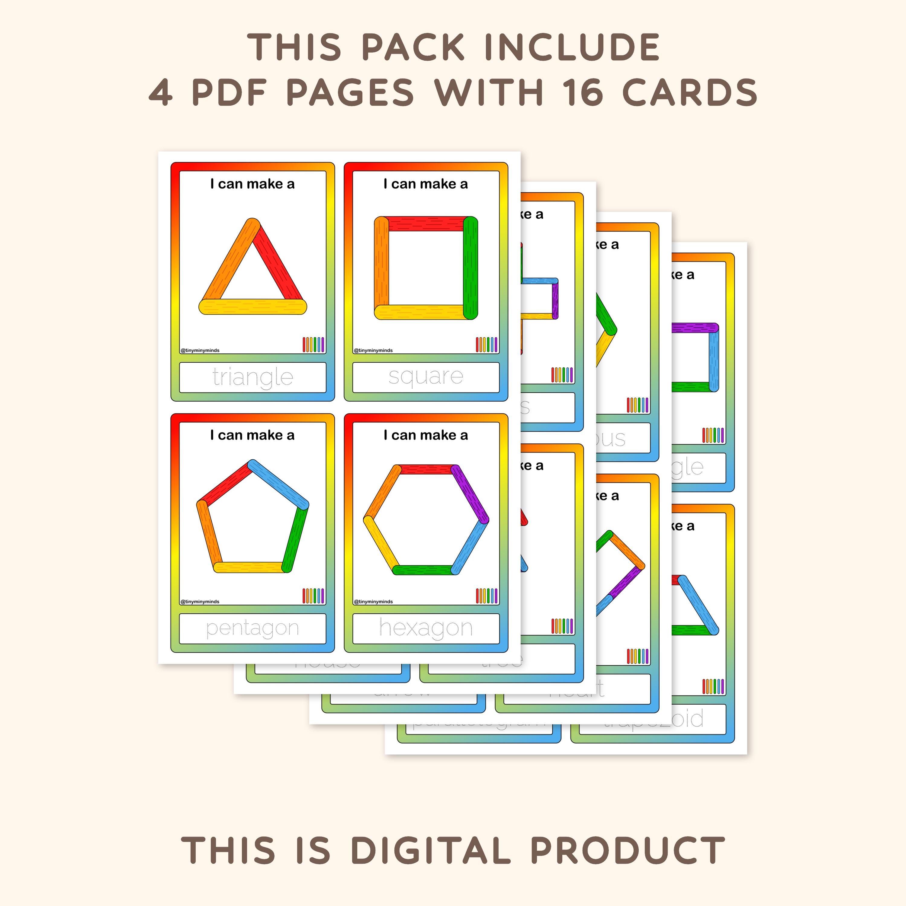 Popsicle Sticks Shapes Activity Cards: Fine Motor Skills (digital ...