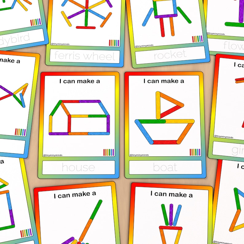 Popsicle Sticks Activity Cards: Fine Motor Skills, Preschool Learning ...