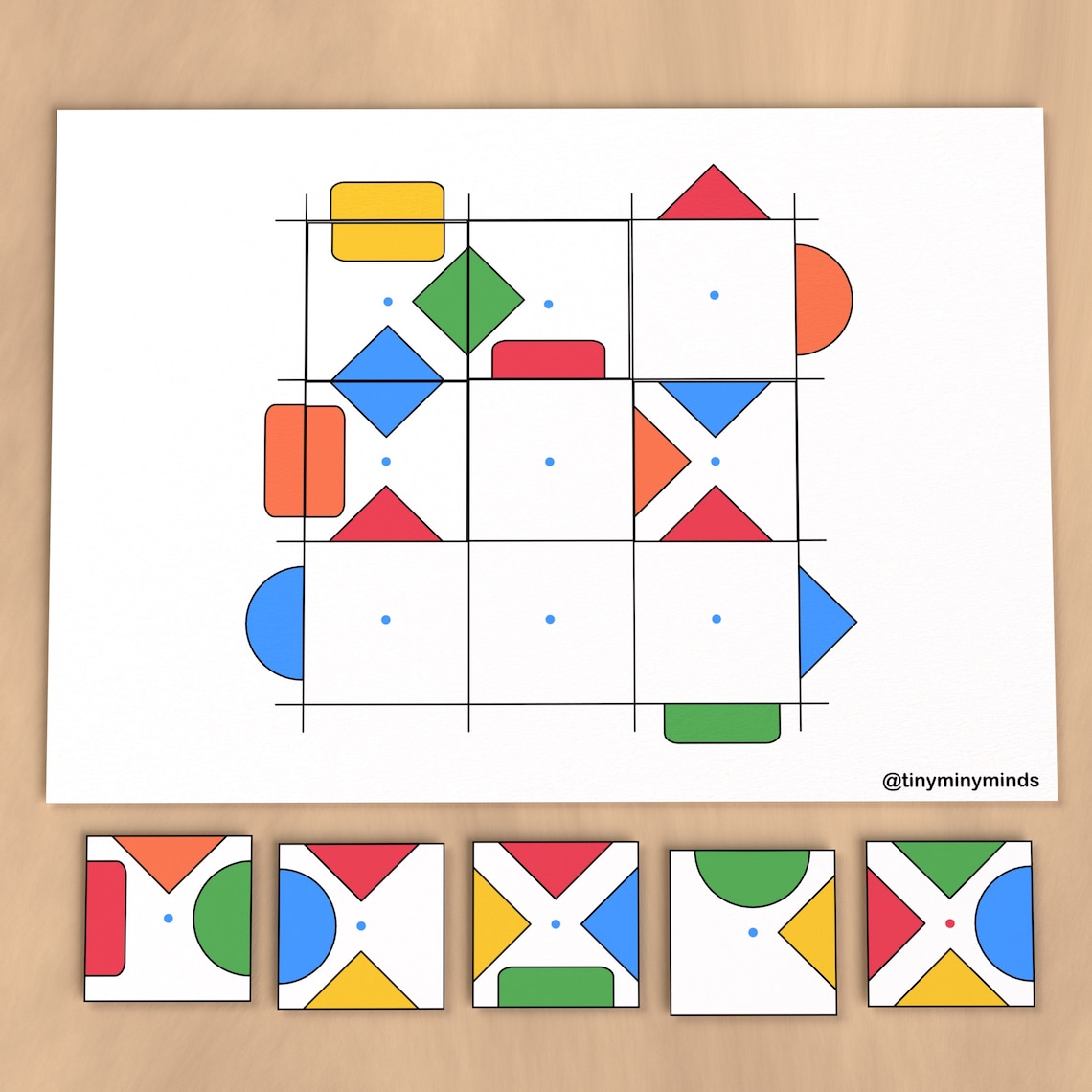 Shapes and Colors Puzzle Pattern Activity, Printable Fun for Fine Motor ...
