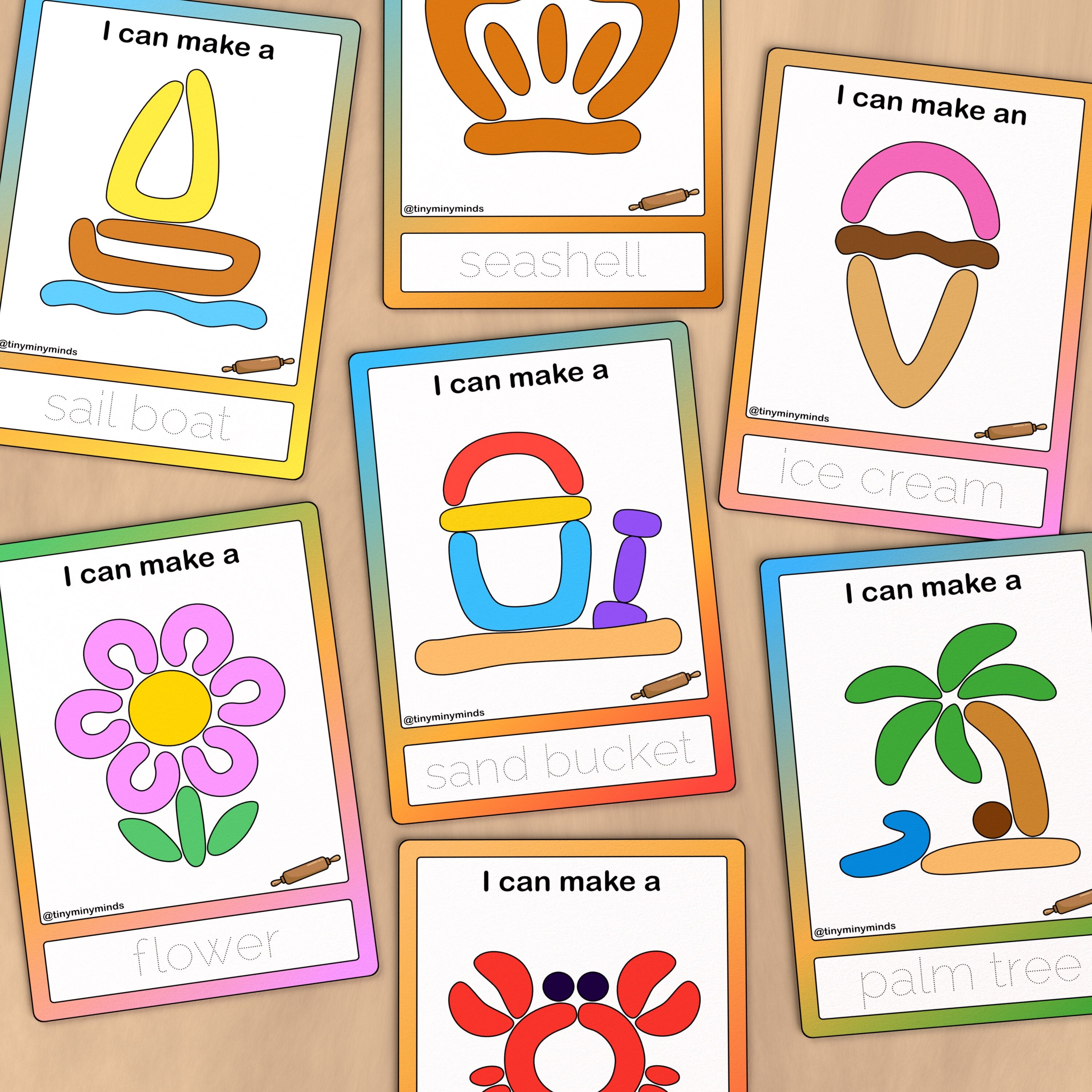 Summer Play Dough Mats, Printable Fun for Fine Motor Skills, Preschool ...