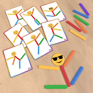 Popsicle Stick Stickman Activity Cards, Printable Learning Games ...