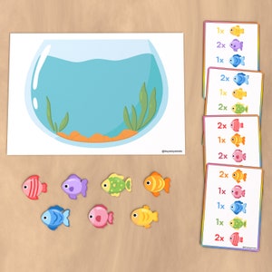 Fish Counting Activity: Fine Motor Skills, Preschool Learning (PDF ...