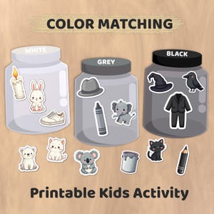 Color Sorting Activity, Color Matching Jars Printable Fun for Fine ...