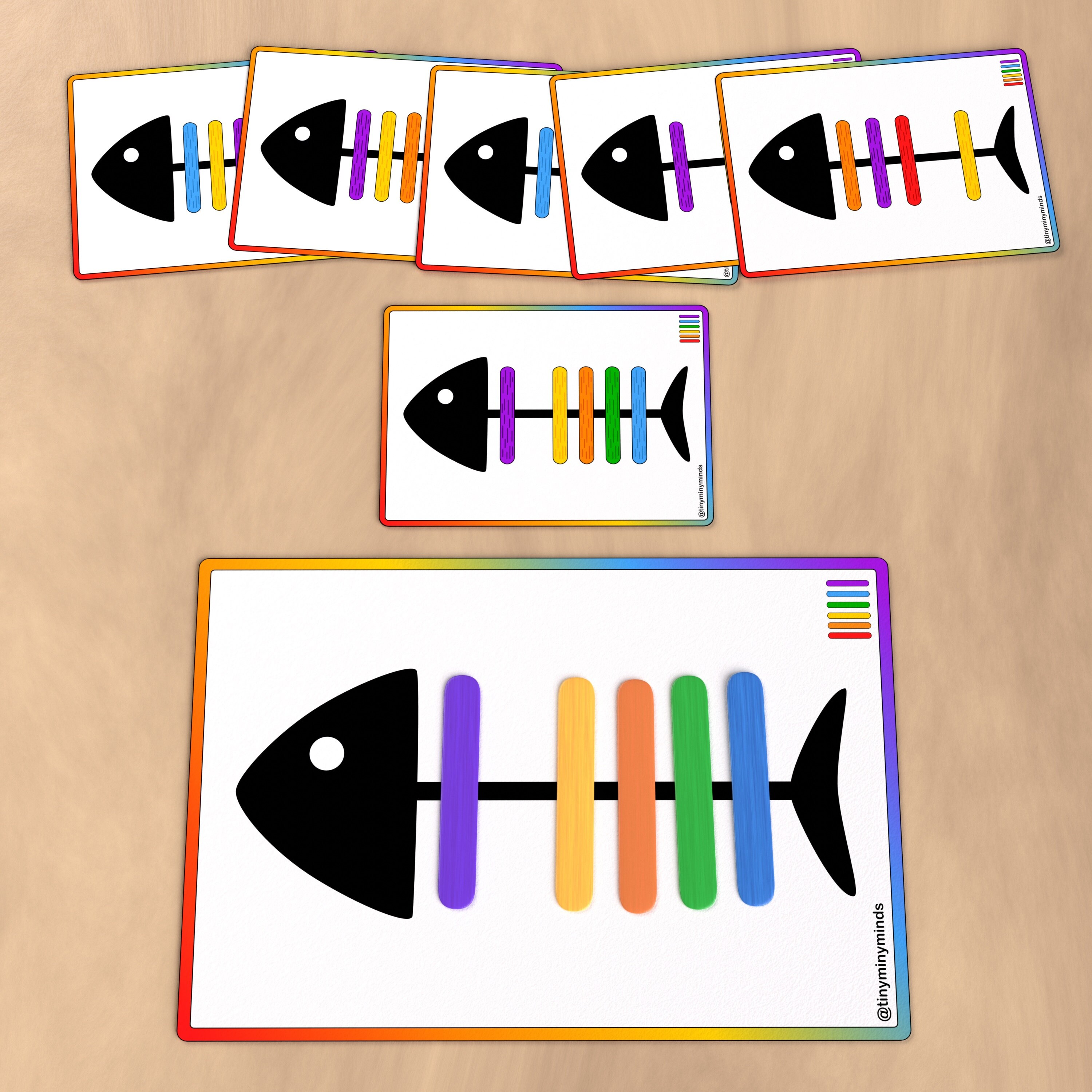 Popsicle Sticks Color Sorting Activity Cards, Printable Fun for Fine ...