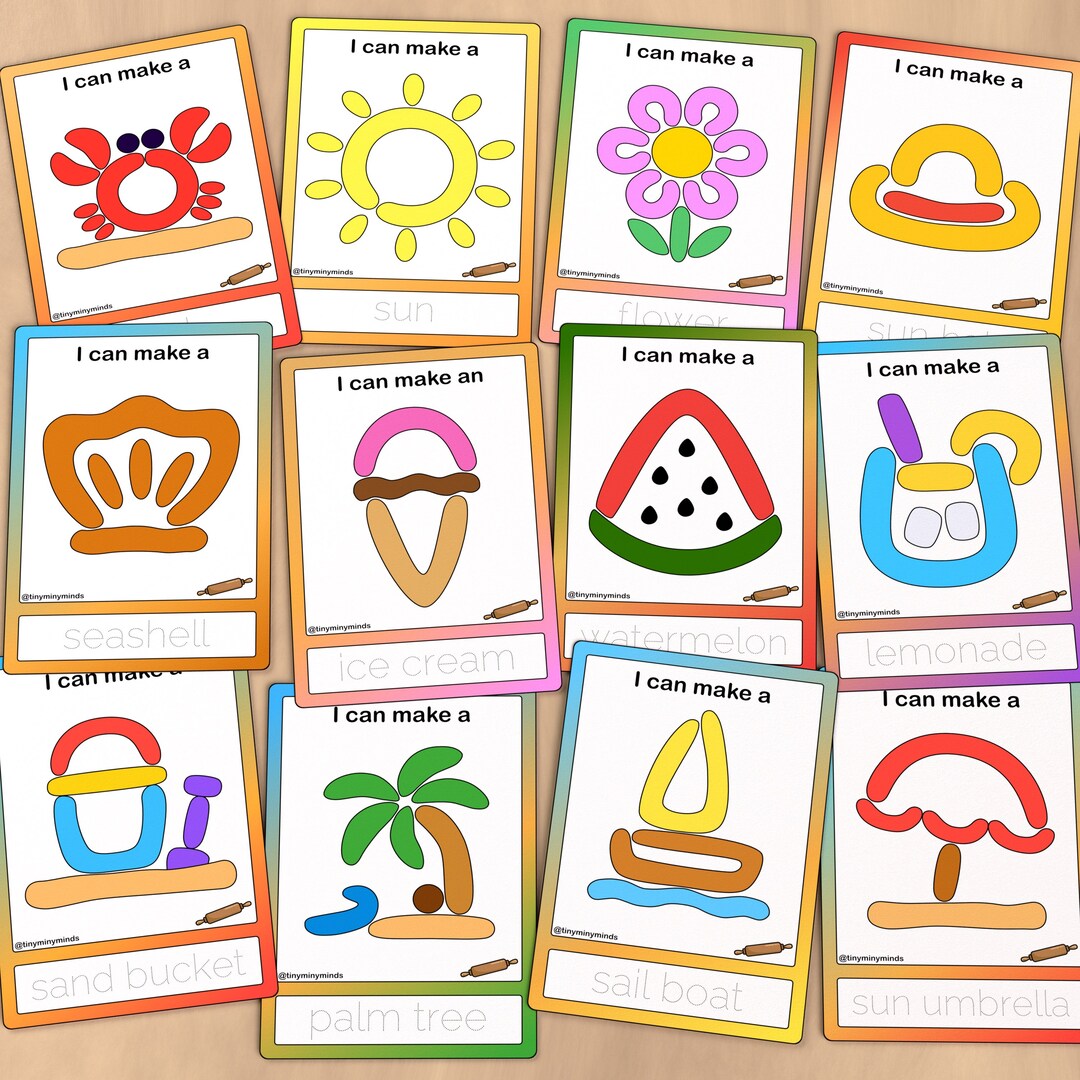 Summer Play Dough Mats, Printable Fun for Fine Motor Skills, Preschool ...