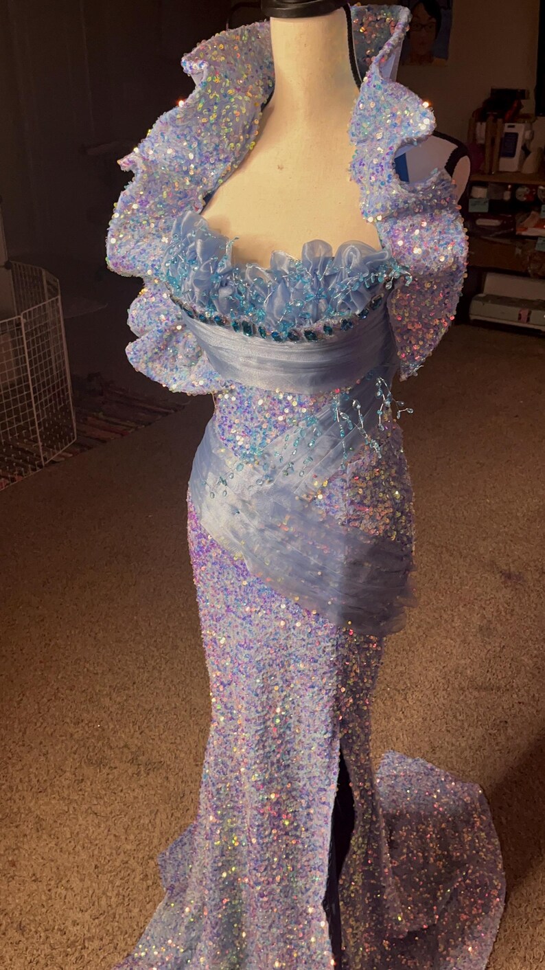 Ethereal Iridescent Ruffle Mermaid Gown - Etsy