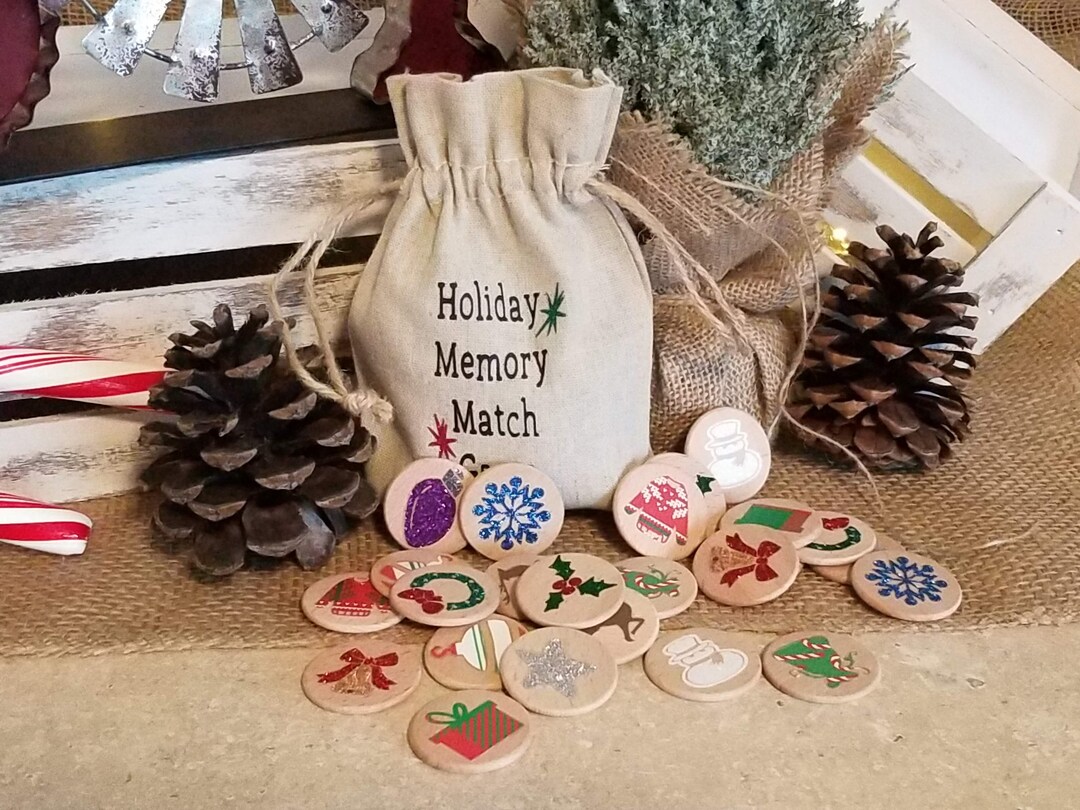 PERSONALIZED Christmas Holiday Wooden Matching Memory Game - Busy Bag ...