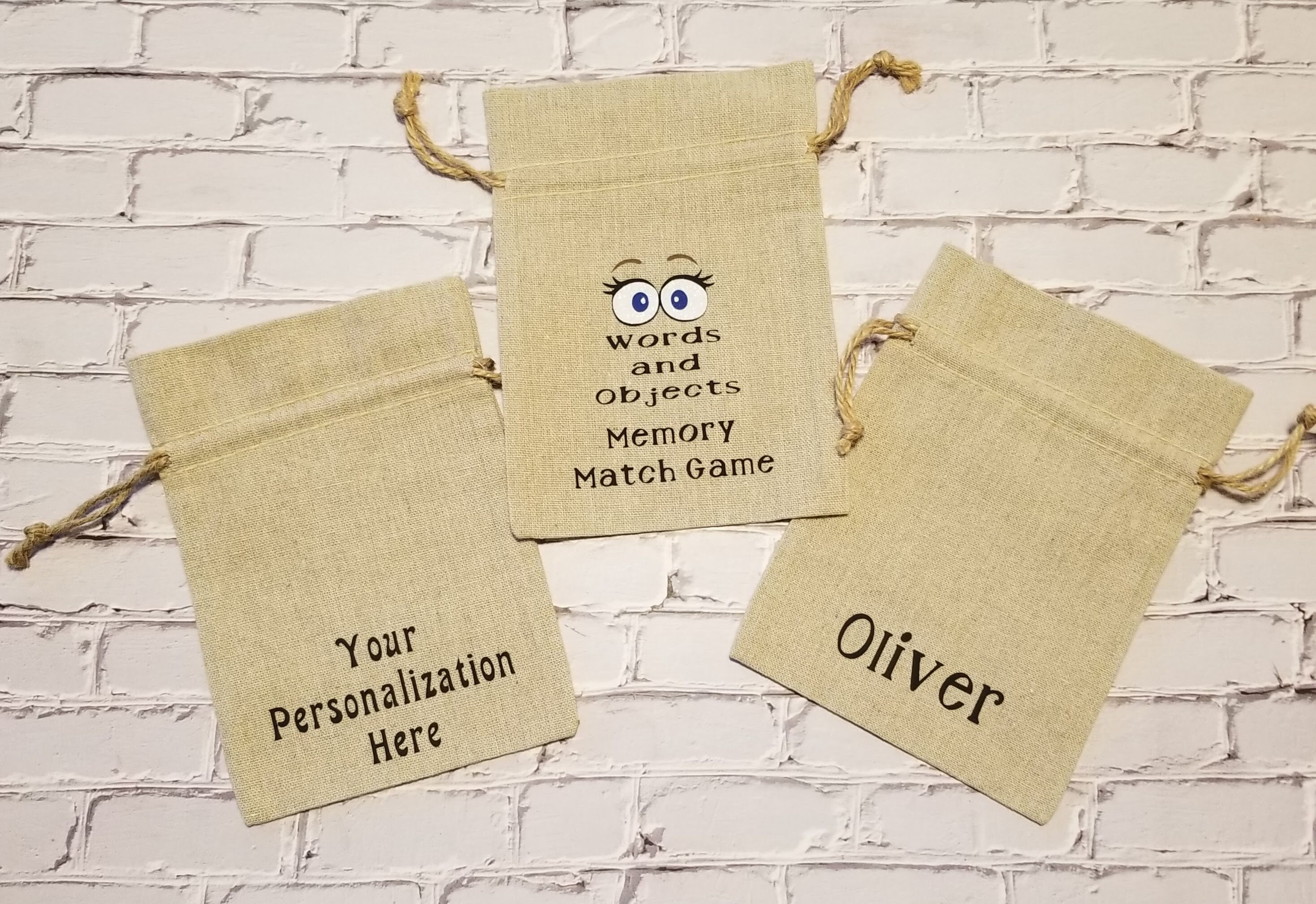 PERSONALIZED Words & Objects Wooden Memory Game - Matching Game - Busy ...