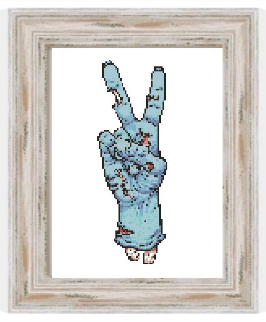 Zombies Want Piece- Modern Cross Stitch, Horror, Goth, Halloween, Decor ...