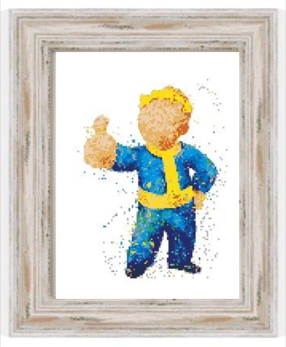 Watercolor Fallout Gaming Modern Cross Stitch Fandom | Etsy