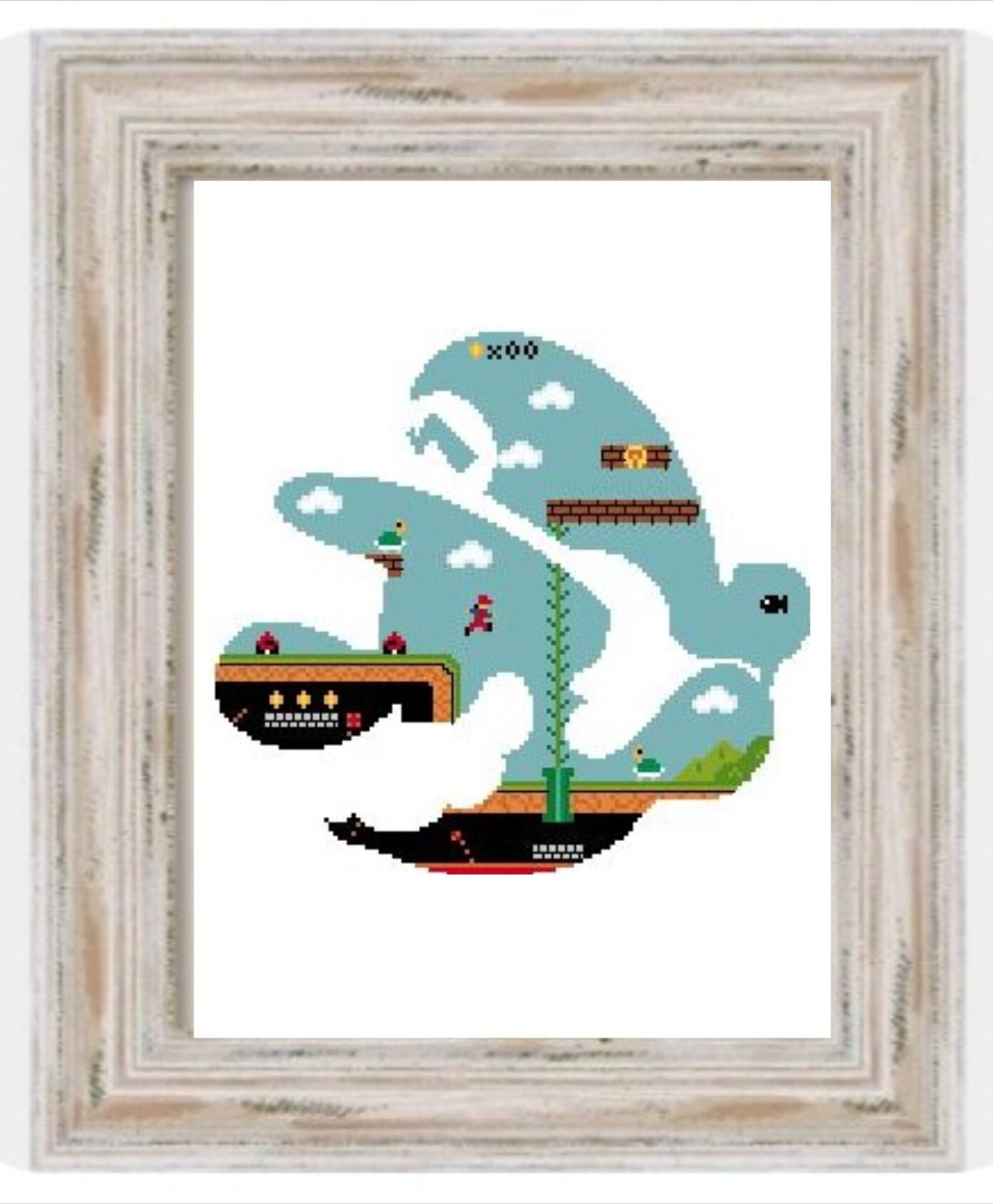 Land Mario- Modern Cross Stitch, Games, Video, Cartoon, Characters ...