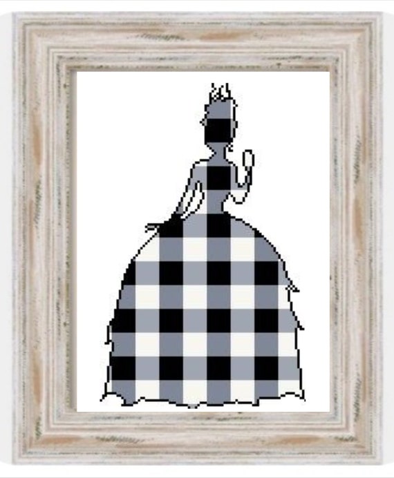 Plaid Cajun Princess Modern Cross Stitch Buffalo Plaid | Etsy