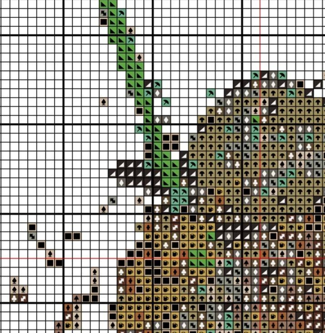 Watercolor Little Green Man Modern Cross Stitch, Movies, Fandom, Wise ...