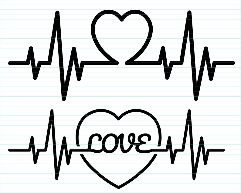 Heart Beat SVG Heartbeat Valentine's SVG Heart Rate SVG - Etsy