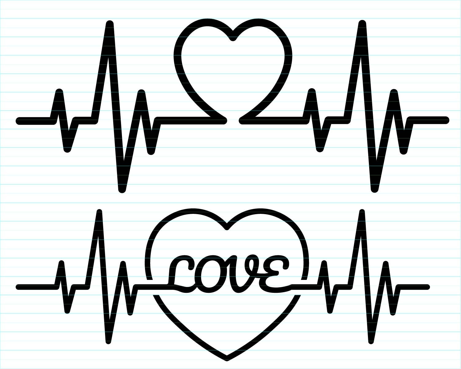 Heart Beat SVG Heartbeat Valentine's SVG Heart Rate SVG - Etsy