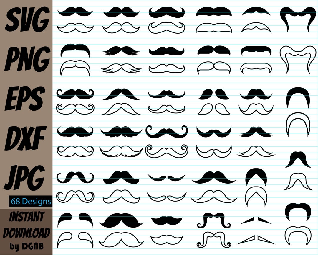 Mustaches SVG, Mustaches Svg, Mustache Clipart, Moustach Svg Files ...