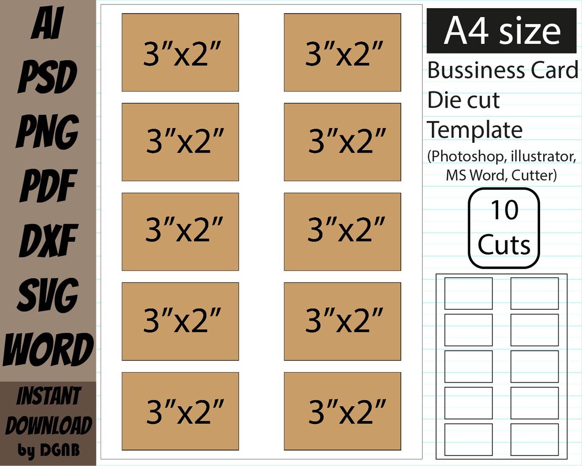 3x2 Business Card Template Instant Download Ai PSD - Etsy