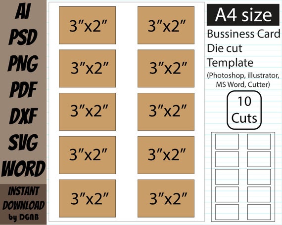 3x2 Business Card Template Instant Download Ai PSD - Etsy UK
