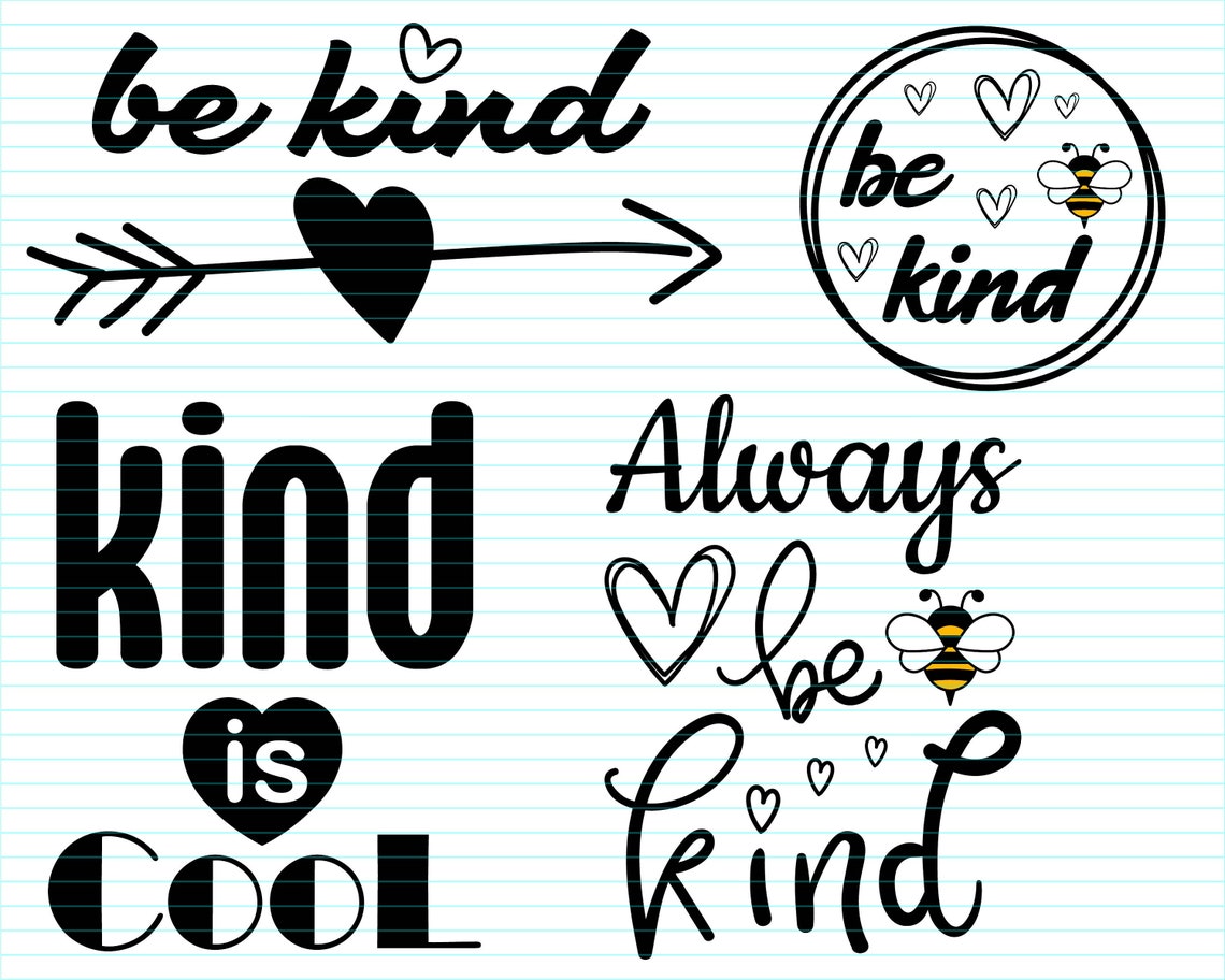 Be Kind SVG Bundle Spread Kindness Svg Kind is Cool | Etsy