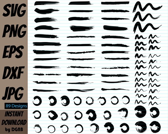 PAINT BRUSHES Svgbrush Mark Svgpaint Stroke Svg Paint | Etsy