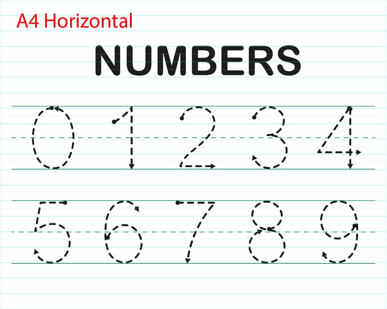 Alphabet Tracing Board Template With Letters and Numbers - Etsy