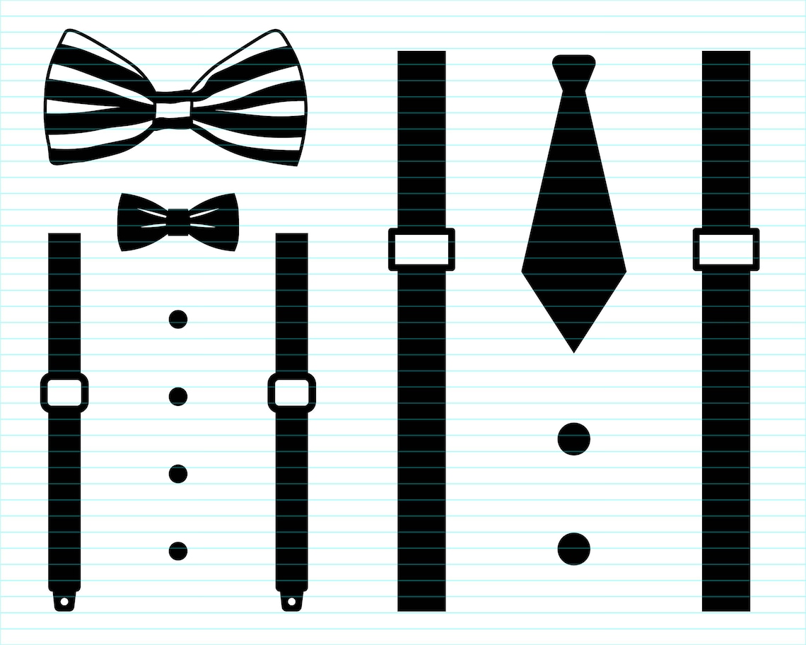 Suspenders SVG Suspenders SVG Tuxedo SVG Bow Tie Svg Boy | Etsy