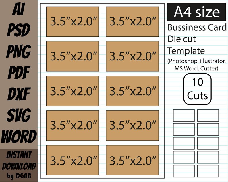 3.5x2.0 Business Card Template Instant Download Ai - Etsy