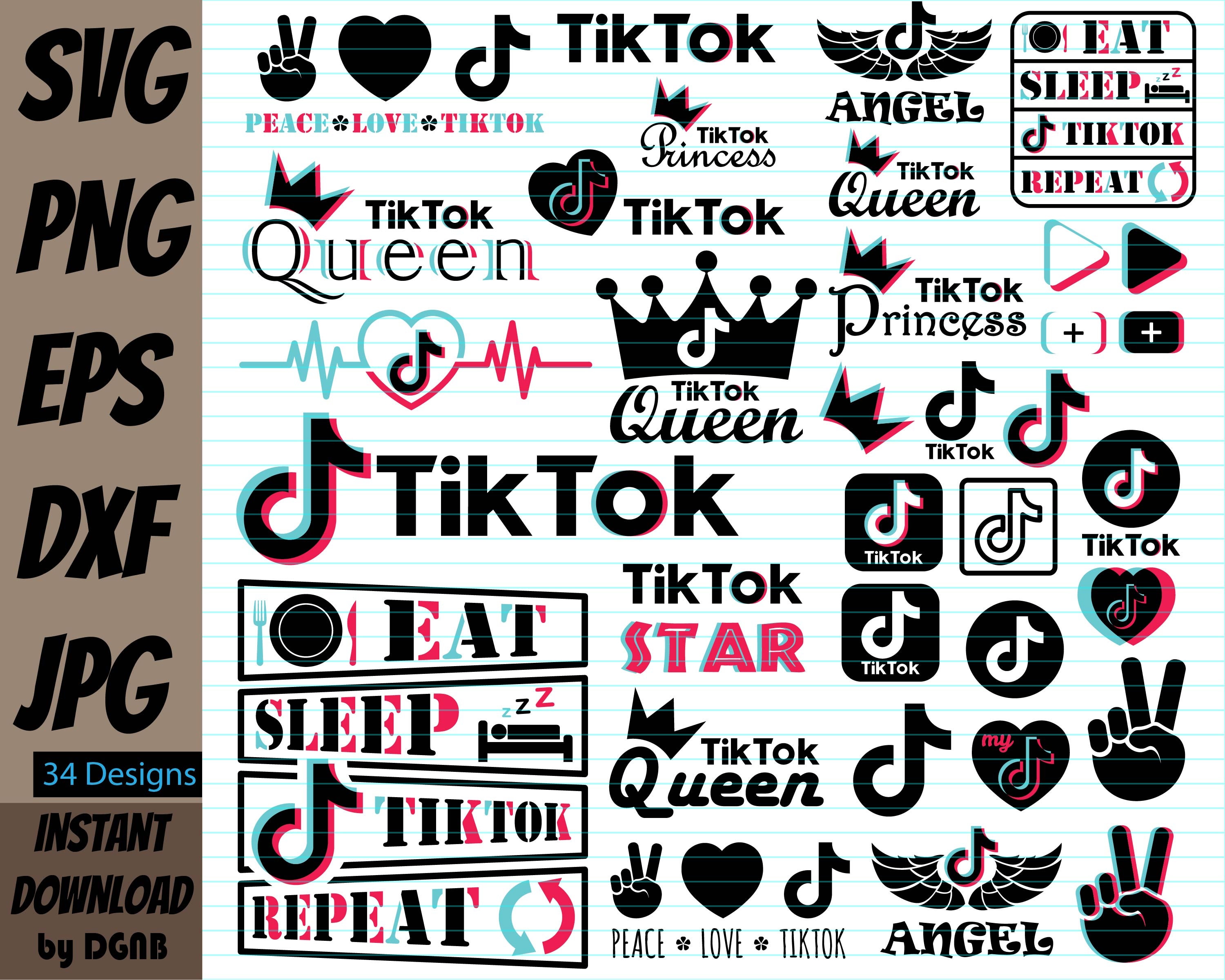 Tiktok SVG Bundle Tiktok Svg Tiktok Logo Svg Tiktok Queen | Etsy