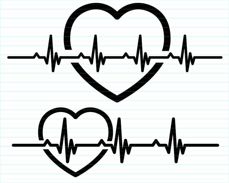 Heart Beat SVG Heartbeat Valentine's SVG Heart Rate SVG - Etsy