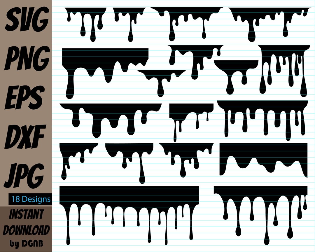 Dripping Borders Svg Bundle, Dripping Paint Svg, Dripping Borders ...