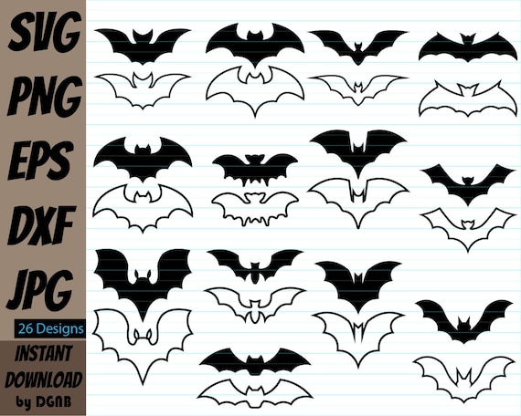 Bats SVG Bats SVG Bundle Halloween SVG Bat Clipart | Etsy