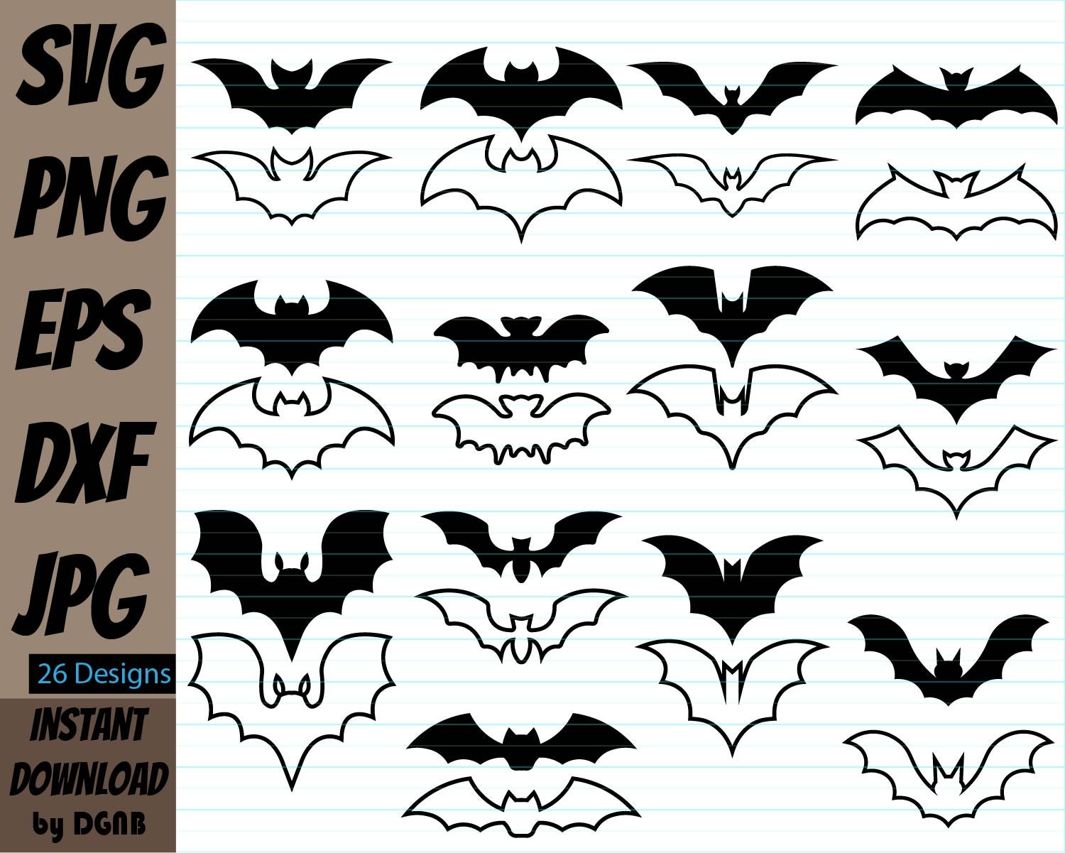 Bats SVG Bats SVG Bundle Halloween SVG Bat Clipart - Etsy