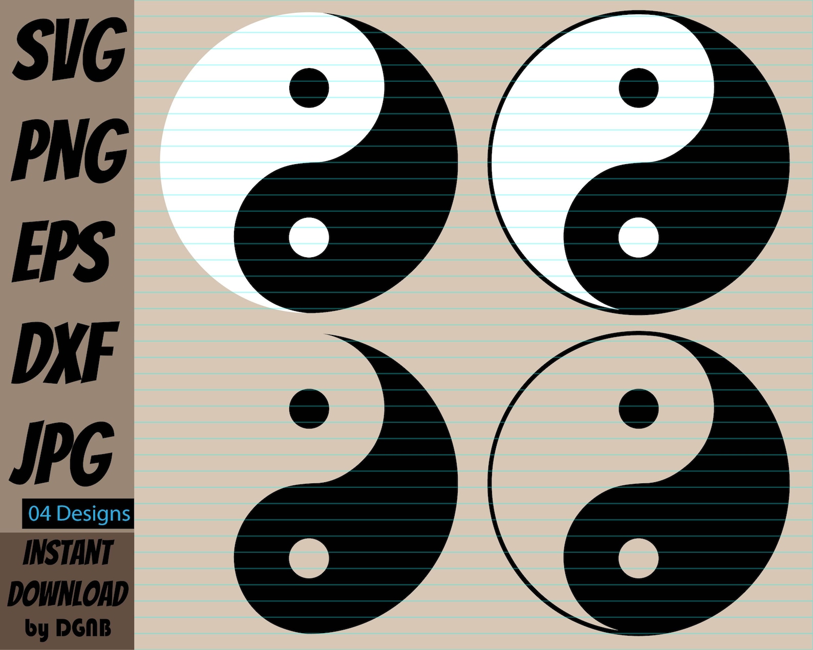 Yin Yang SVG Yin-yang Yin Yang Cut File Yin and Yang Good - Etsy