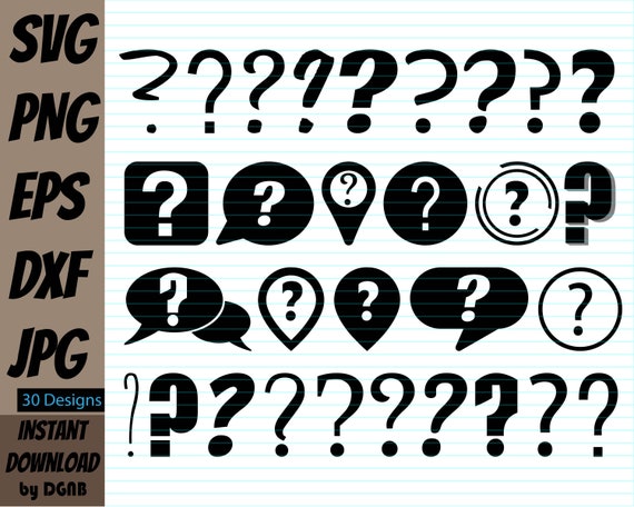 Question Mark SVG Question Mark Cut Files for Cricut - Etsy India