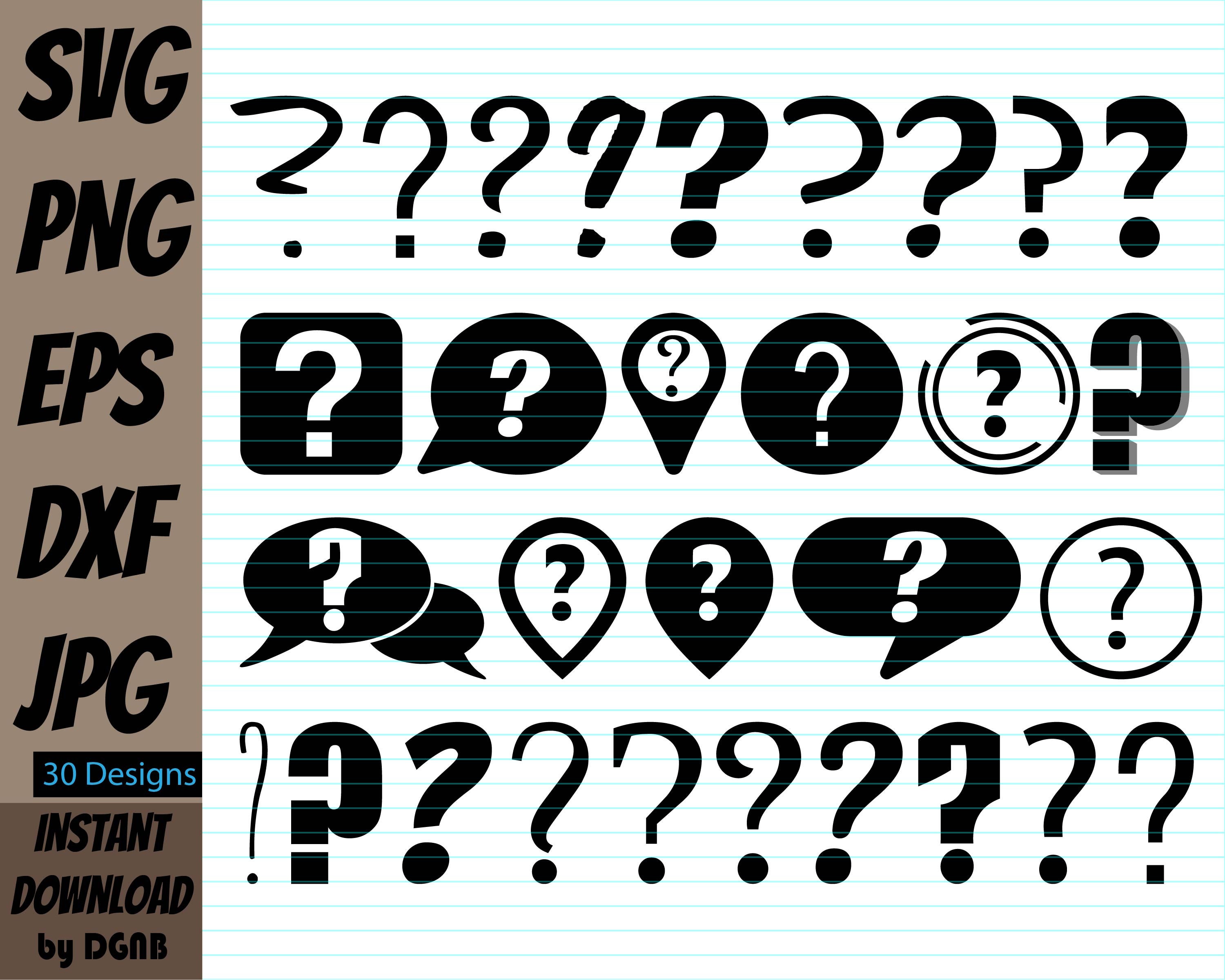 Question Mark SVG Question Mark Cut Files for Cricut - Etsy Singapore